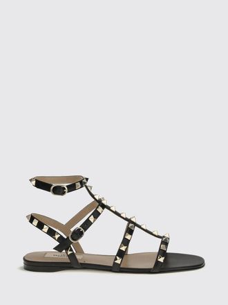 Valentino Garavani Sandales plates Rockstud en cuir de veau avec clous