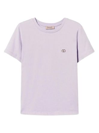 Twin-Set t-shirt &agrave; plaque logo - Violet