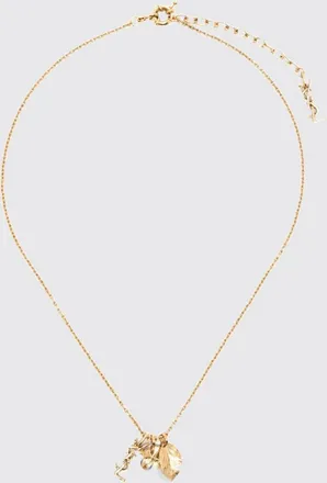 Saint Laurent Cassandre-Halskette aus goldfarbenem Messing mit YSL-Monogramm-Anh&auml;nger