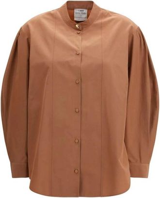 Forte_Forte Femme, Blouses et Chemises, Brun, Taille: 38 FR Polyester Casual Shirt