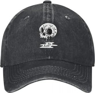 Generic Casquette de Baseball pour Hommes, Squelette Fondant, Casquettes personnalis&eacute;es en Jean r&eacute;tro lav&eacute; pour Femmes, Bonnet de cr&egrave;me Solaire de Cowboy, Cas