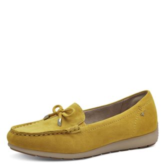 Tamaris Comfort Damen Mokassins aus Leder mit Schleife, Gelb (Yellow Suede), 37 EU