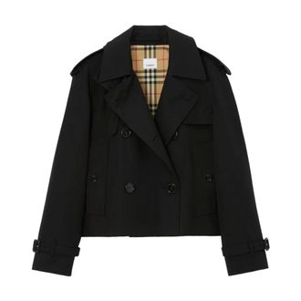 Burberry Cropped Gabardine Trenchjacke - - Coats - Damen - Schwarzk - S