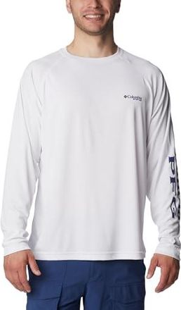 Columbia Long Sleeve Polo Terminal Tackle Chemise &agrave; Manches Longues, Blanc/Logo Nightshade, L Homme