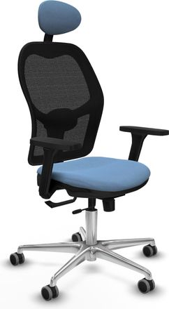 Piqueras y Crespo Ergonomischer Stuhl mit 3D-Armen, h&ouml;henverstellbarer Lendenwirbelst&uuml;tze und festem Kopfteil, ausgestattet mit Syncro/Traslack und injiziertem Schaumst