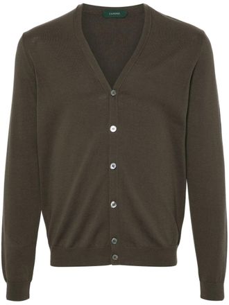 Zanone cardigan en coton à boutonnière - Vert