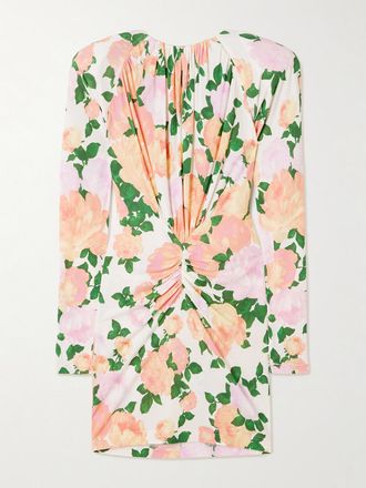 Stella McCartney Minikleid Aus Jersey Mit Blumenprint Und Raffungen - Mehrfarbig