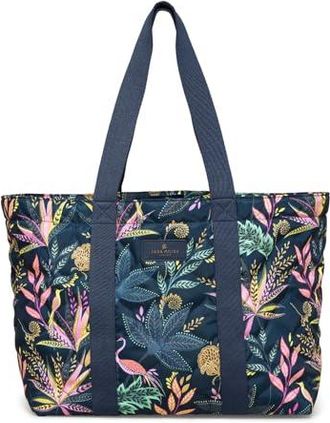 Sara Miller Collection de voyage matelass&eacute;e - Sac fourre-tout surdimensionn&eacute; pour femme, sac &agrave; main de grande capacit&eacute;, fermeture &agrave; pression, paradis botanique