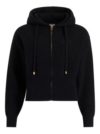 Patou hoodie zippé à logo brodé - Noir