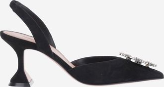Amina Muaddi Begum Slingbacks en daim