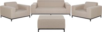 Beliani Modernes Loungeset 4-teiliges Polsterbezug/schwarzes Gestell beige Rovigo
