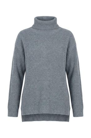 Ulla Popken Rollkragenpullover Pullover Strukturstrick A-Linie Rollkragen Langarm