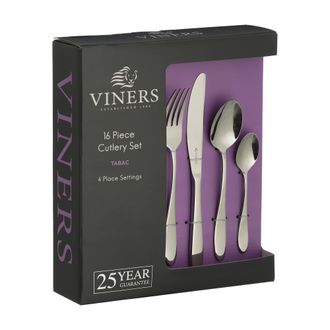 Viners Tabac 5981330 Besteckset, Edelstahl, 16 Teile, Geschenkbox