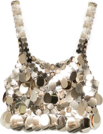 Paco Rabanne disc-embellished cropped top - Gold