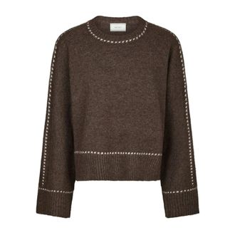 Neo Noir Femme, Pulls, Brun, Taille: 44 FR Pull en Tricot Melange Marron