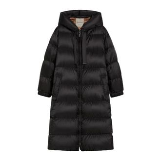 Max Mara Femme, Manteaux, Noir, Taille: 38 FR Parka Longue en Duvet dOie avec Motif Matelass&eacute;