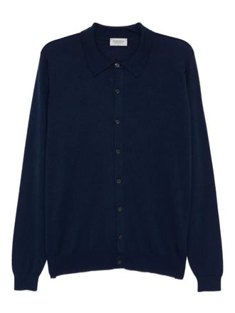 John Smedley cardigan en maille - Bleu