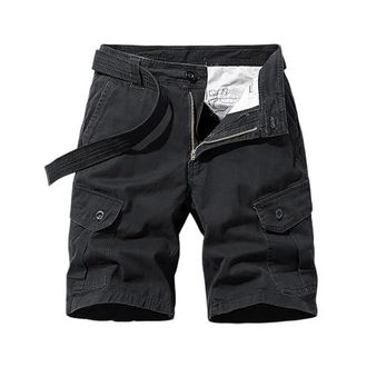 Generic Pantalon cargo pour homme - Short ample - L&eacute;ger - Coupe d&eacute;contract&eacute;e - Poches - Pour lext&eacute;rieur, la p&ecirc;che, la randonn&eacute;e, Noir, 46