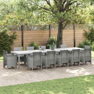 vidaXL Vidaxl - Table de Jardin Gris clair 400 x 100 x 73 cm polyrotin