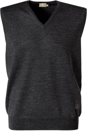 Maerz MAERZ Muenchen Herren Pullunder grau Merinowolle unifarben