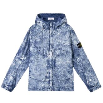 Stone Island Homme, Vestes, Bleu, Taille: L Veste Paracadute Pigment Blanc