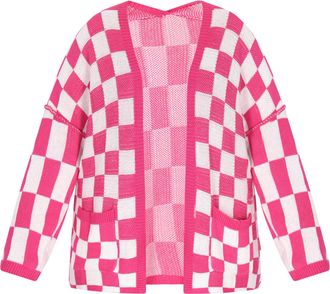 Mymo Plus Size Sweater Frauen rosa wei&szlig;