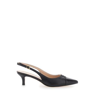 Twinset Leder-Pumps mit spitzer Zehenpartie - - Shoes - Damen - Schwarzk - 40 EU