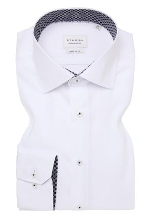 Eterna Herren Hemd Modern Fit | Langarm | Wei&szlig; | Popeline | 100% Baumwolle | Kentkragen Gr. 46