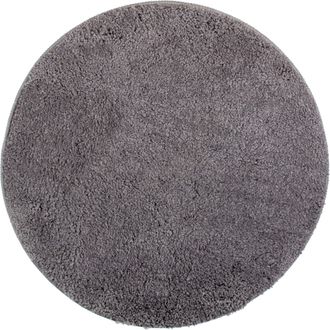 Brandsseller Badezimmerteppich Ø 60 cm Badvorleger Badematte Badteppich rund Chenille rutschfest saugstark maschinenwaschbar - Grau