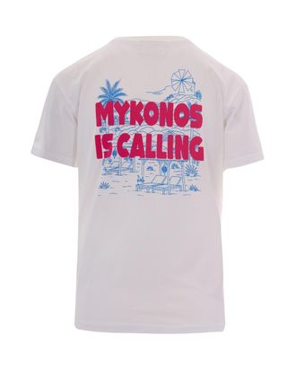 MC2 Saint Barth Womens T-Shirt Emilie Mykonos Calling White Cotton T-Shirts & Jerseys