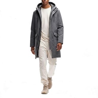 Herno Mens Gray Cashmere Coat Clothing