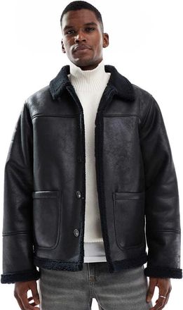Jack & Jones Veste en imitation peau de mouton - Noir