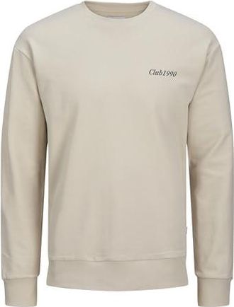 Jack & Jones Jjebradley Graphic Sweat Crew Noos Maillot de survêtement, Beige Clair, M Homme