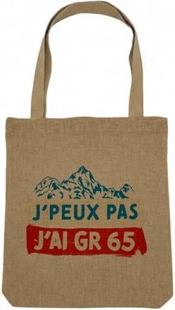 Fabulous Sac Shopping Tote Bag Aspect Lin - JPeux Pas Jai GR 65 Randonn&eacute;e France Sud France Montagne - Sac de Courses Toile Epaisse 360g Beige Naturel Cabas Po