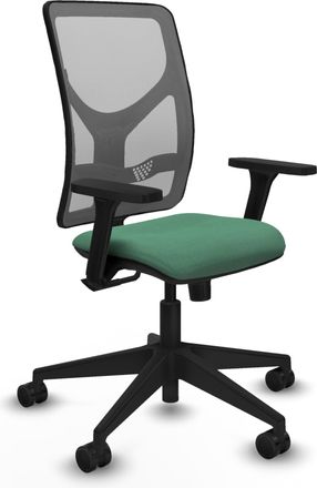 Piqueras y Crespo Gr&uuml;ner Schreibtischstuhl mit 3D-Armlehnen, h&ouml;henverstellbare Lendenwirbelst&uuml;tze. Ausgestattet mit 3 Positionen und Schneidschaum. Mit Rollen von 65 mm