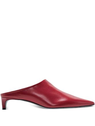 Jil Sander mules en cuir à bout pointu - Rouge