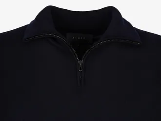 Sease Waffle Knit Half-Zip Sweater - Navy