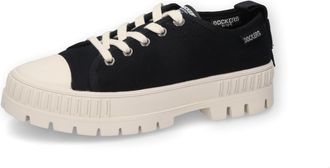 Dockers by Gerli Damen Low-Top Sneaker, Frauen Halbschuhe,schnürer,Plateausohle,straßenschuhe,Strassenschuhe,Sportschuhe,schwarz,40 EU