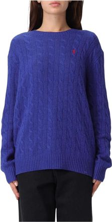 Polo Ralph Lauren Femme, Pulls, Bleu, Taille: 36 FR Pull ras du cou en maille torsad&eacute;e