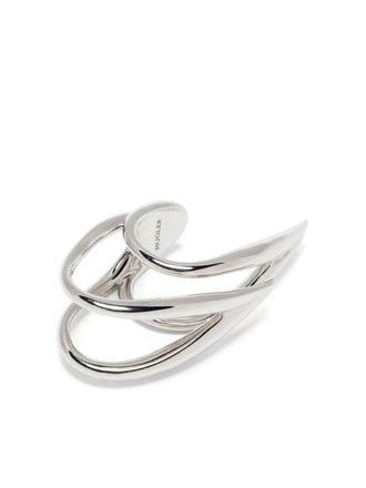 MUGLER bague &agrave; fini poli - Argent