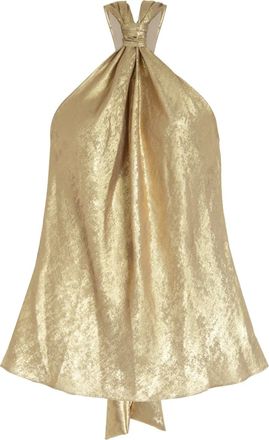 Isolda knotted-halterneck top - Gold