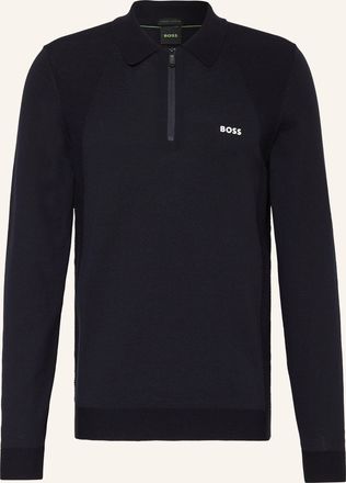 HUGO BOSS Strick-Poloshirt Momentum_Lite blau