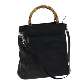 Gucci Sac &agrave; main en nylon Pre-owned - Femme - Pre-owned - Noir - Taille: ONE Size