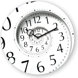 Eurographics Wanduhr aus Glas, Time Flies, schwarz-weiß, Zahlen, 30x30 cm von Eurographics