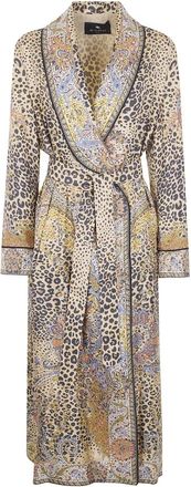 Etro Femme, Robes, Multicolore, Taille: 36 FR Robe Midi Crois&eacute;e Imprim&eacute;e