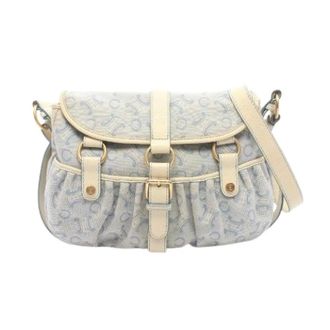 Celine Sac bandouli&egrave;re Macadam en toile et cuir Pre-owned - Femme - Pre-owned - Bleu - Taille: ONE Size