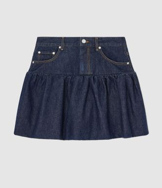 Ganni Jupe Denim Bubble Rinse