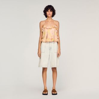 Sandro Top court &agrave; imprim&eacute; fleur