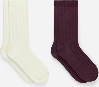 Arket Gerippte Socken Aus Seidenmischung -Weiß