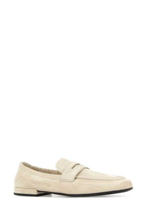Prada Womens Ivory Leather Loafers Beige Calf